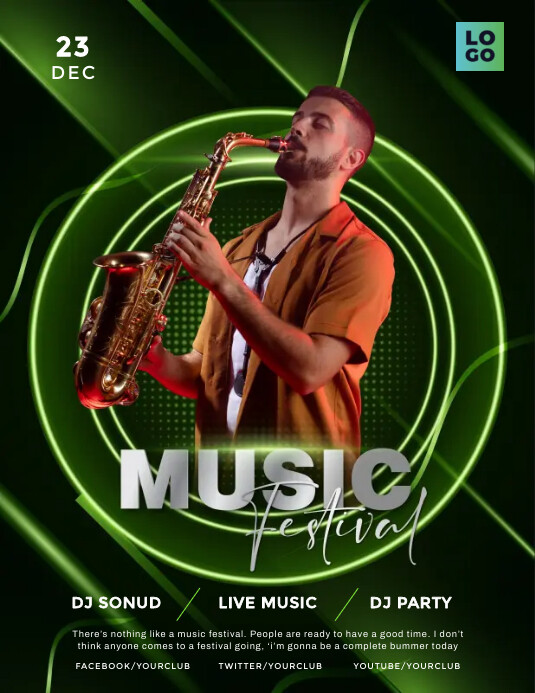 Music festival flyer saxophone 12 Template | PosterMyWall