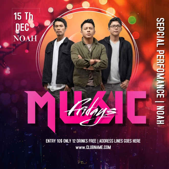 Music Festival Fridays Template | PosterMyWall
