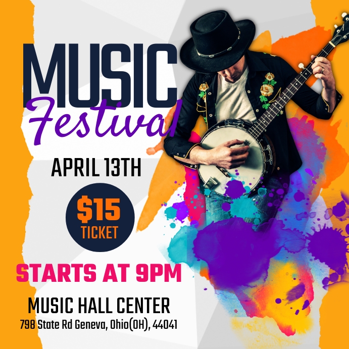 Music Festival Instagram Post Template | PosterMyWall