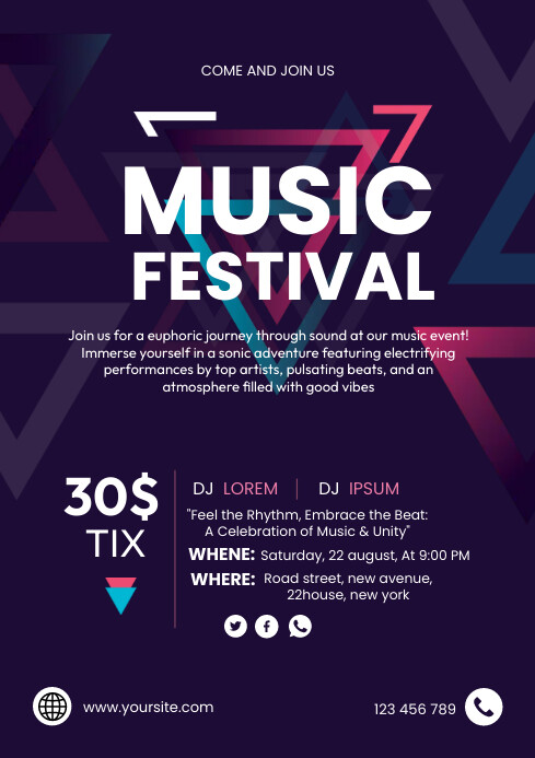 Music Festival Party Flyer Template | PosterMyWall