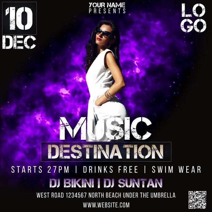 music festival party night event ad Template | PosterMyWall