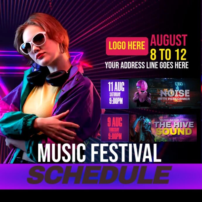 Music Festival Schedule Instram Template | PosterMyWall