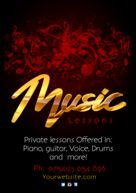 Music Lessons poster Template | PosterMyWall