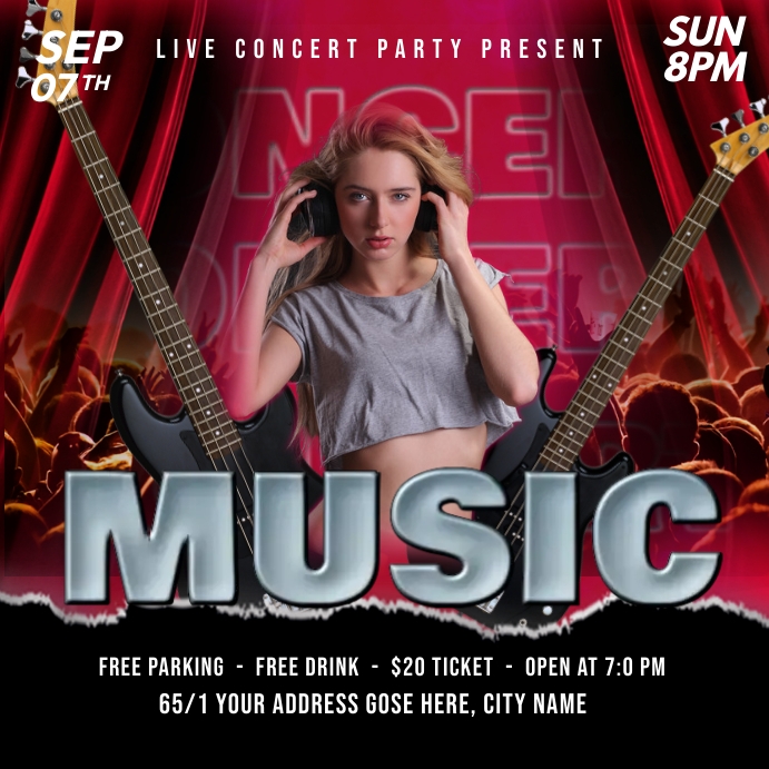 Music Live Concert Template | PosterMyWall