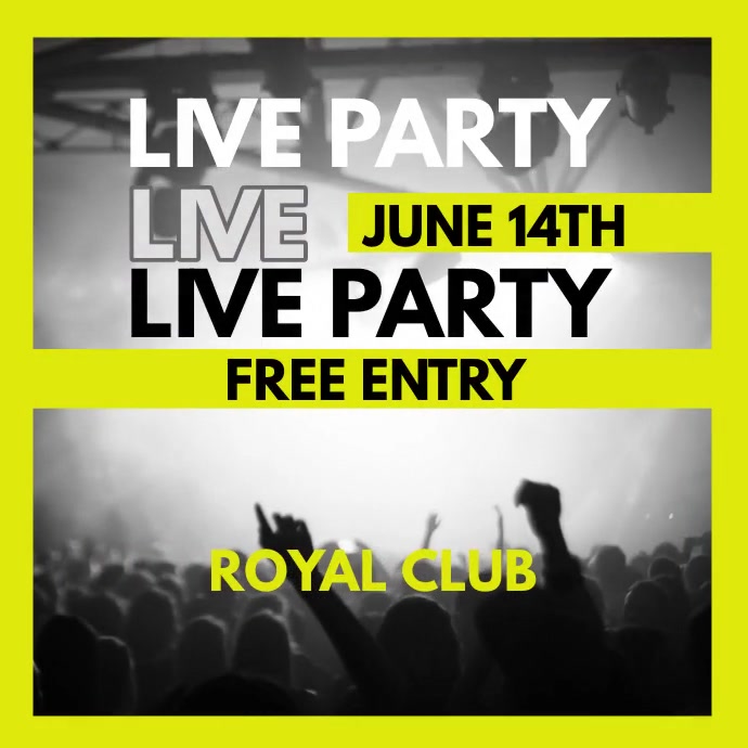 Plantilla de Music Live Party with Free Entry Poster | PosterMyWall