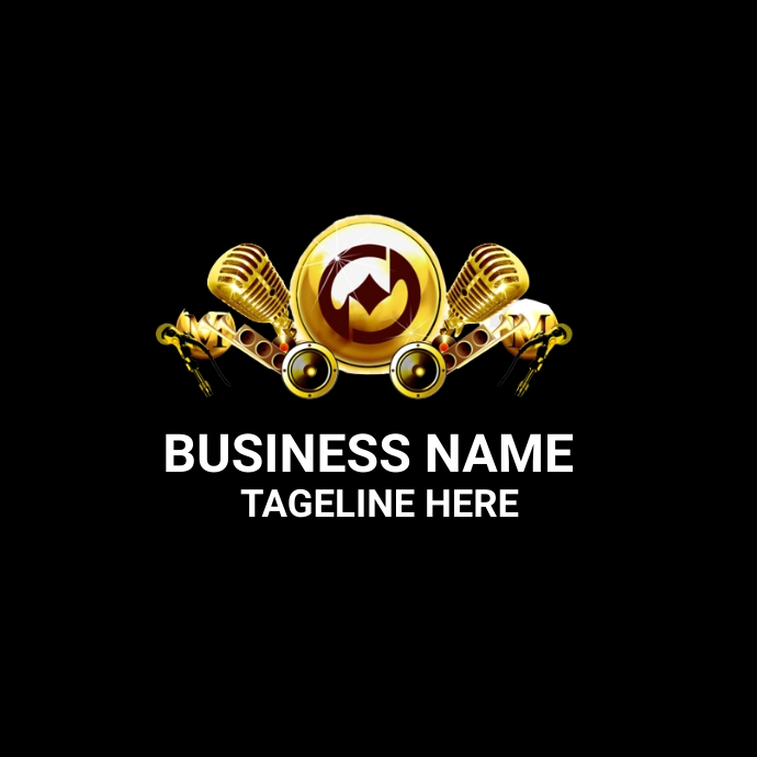 Music logo, guitar logo, music 3d gold logo Template | PosterMyWall