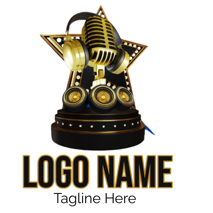 music logo microphone and headset logo , con Template | PosterMyWall