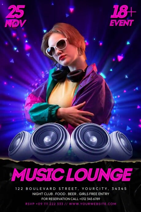 Music Lounge Party Template | PosterMyWall