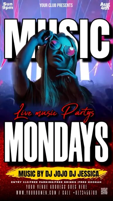 Music Monday live music partys Template | PosterMyWall