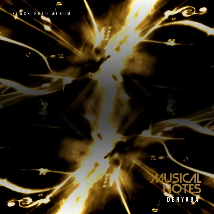 Music Musical Notes Gold Video Album Cover Template | PosterMyWall