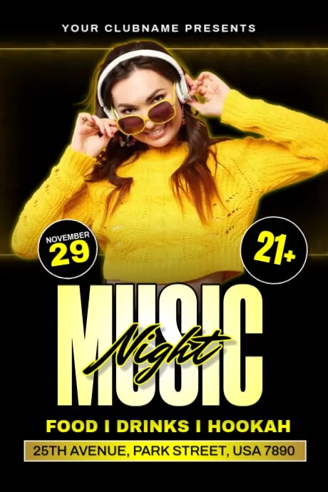 Plantilla de Music Night Ads | PosterMyWall