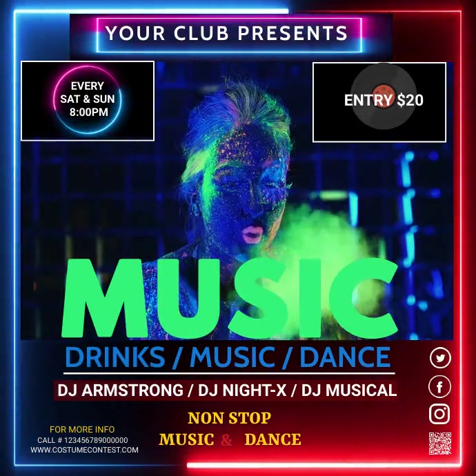 Music Night Club Template | PosterMyWall