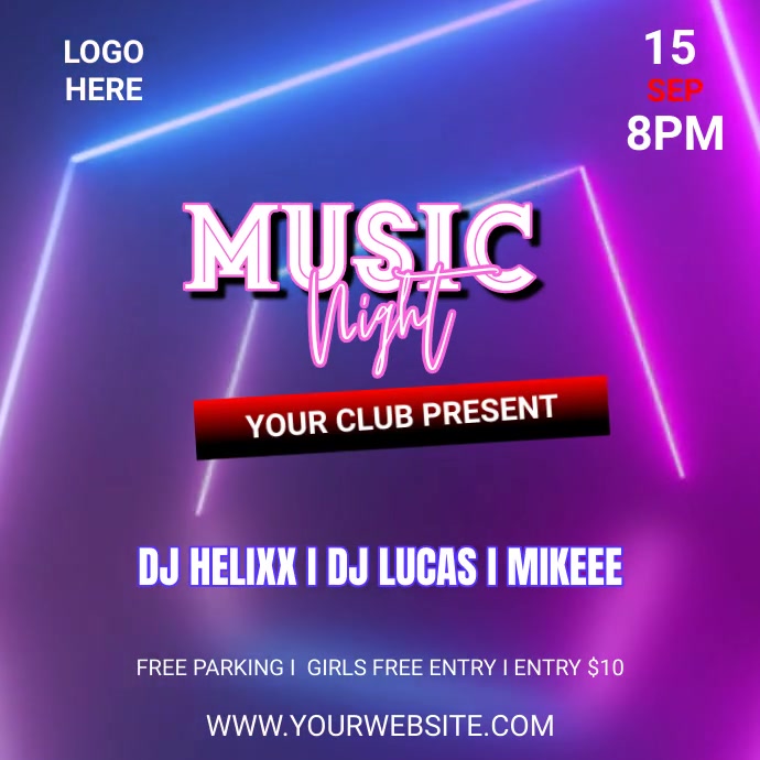 Music night dance night party flayer Template | PosterMyWall