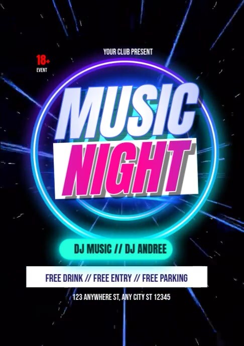 Modèle Music night | PosterMyWall