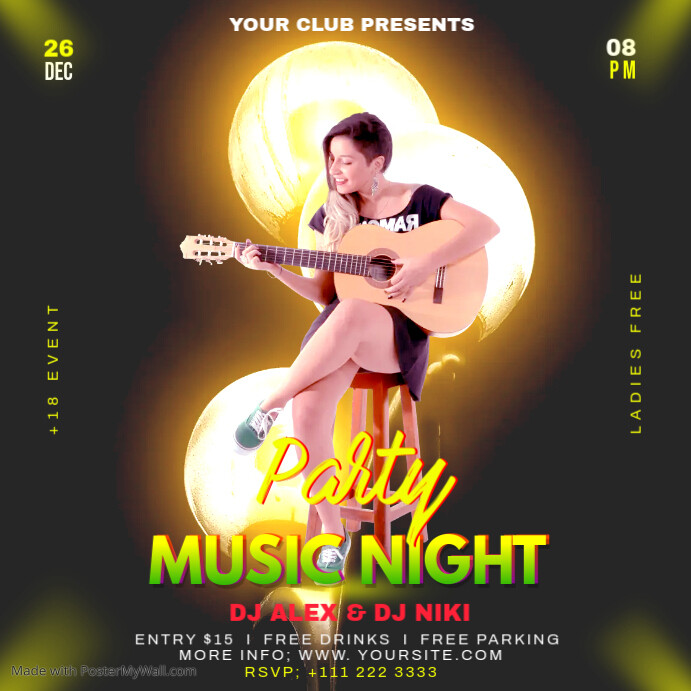 Plantilla de Noche Musical | PosterMyWall