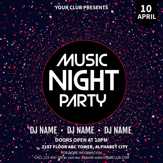 Plantilla de music night | PosterMyWall