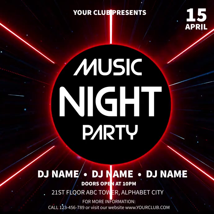 Plantilla de music night | PosterMyWall