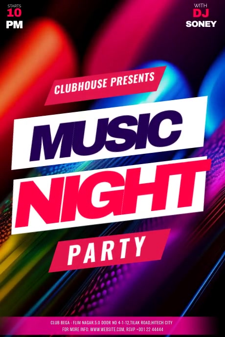 Plantilla de music night | PosterMyWall