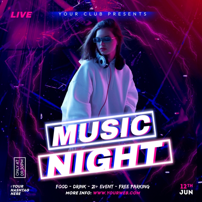Plantilla de music night | PosterMyWall