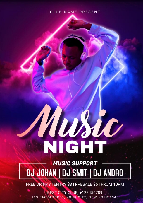 Plantilla de music night | PosterMyWall