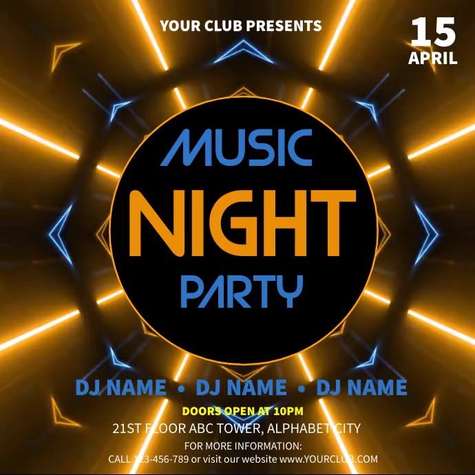 Plantilla de music night | PosterMyWall