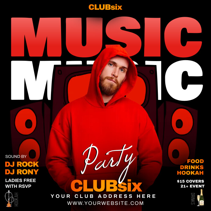 music night dj club party Template | PosterMyWall