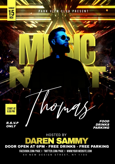 Music night dj party ad | PosterMyWall