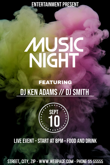 Music night event flyer template | PosterMyWall