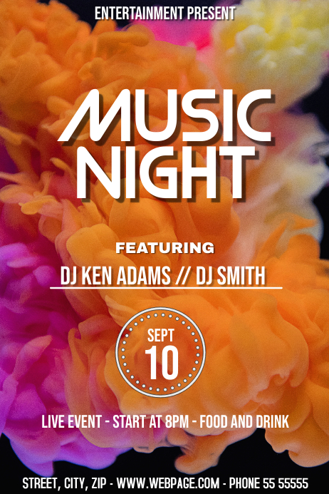 Music night event flyer template | PosterMyWall