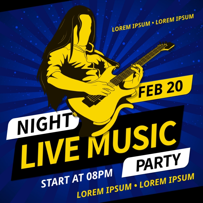 MUSIC NIGHT PARTY BANNER Template | PosterMyWall