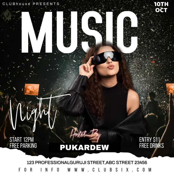 music night party/club night party Template | PosterMyWall