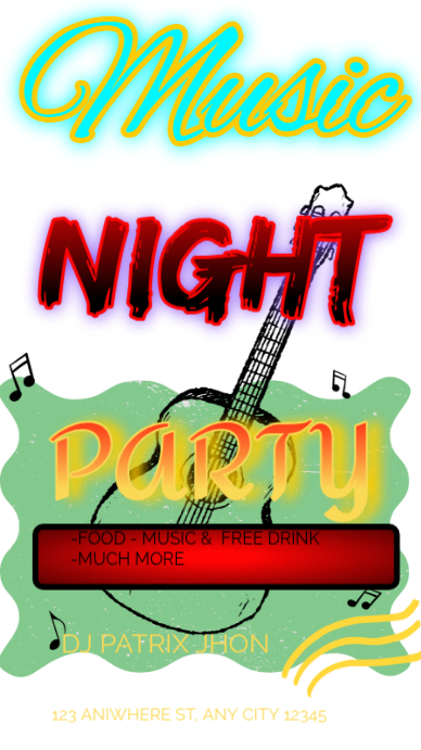 Music night party Template | PosterMyWall
