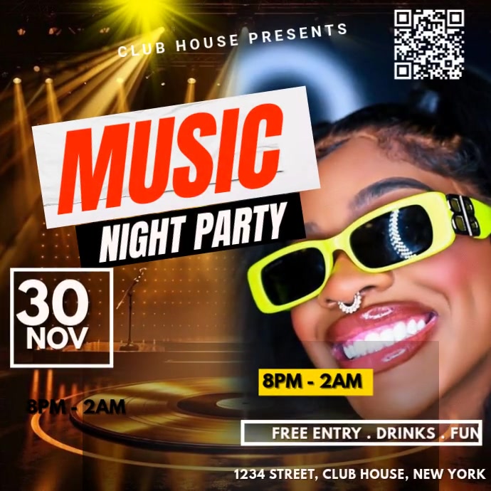 Plantilla de music night party | PosterMyWall