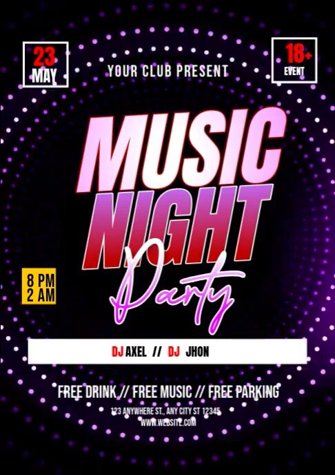 Music night party Template | PosterMyWall