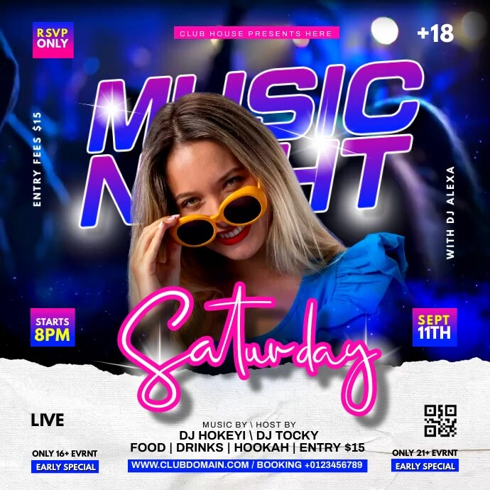 MUSIC NIGHT PARTY Template | PosterMyWall