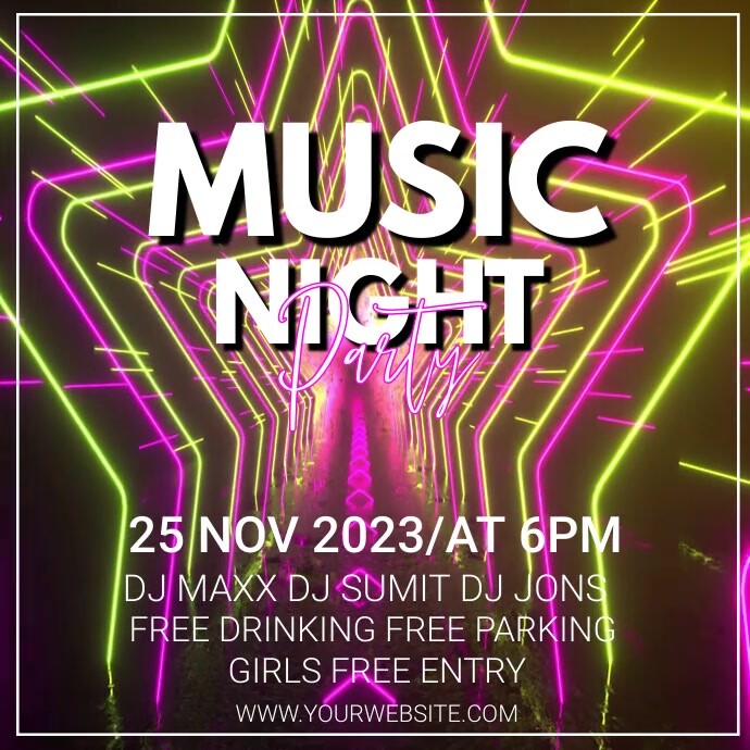 Music night party Template | PosterMyWall