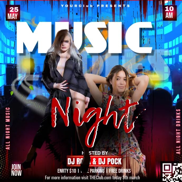 MUSIC NIGHT PARTY Template | PosterMyWall