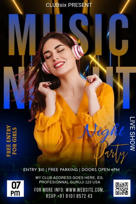 MUSIC NIGHT PARTY Template | PosterMyWall
