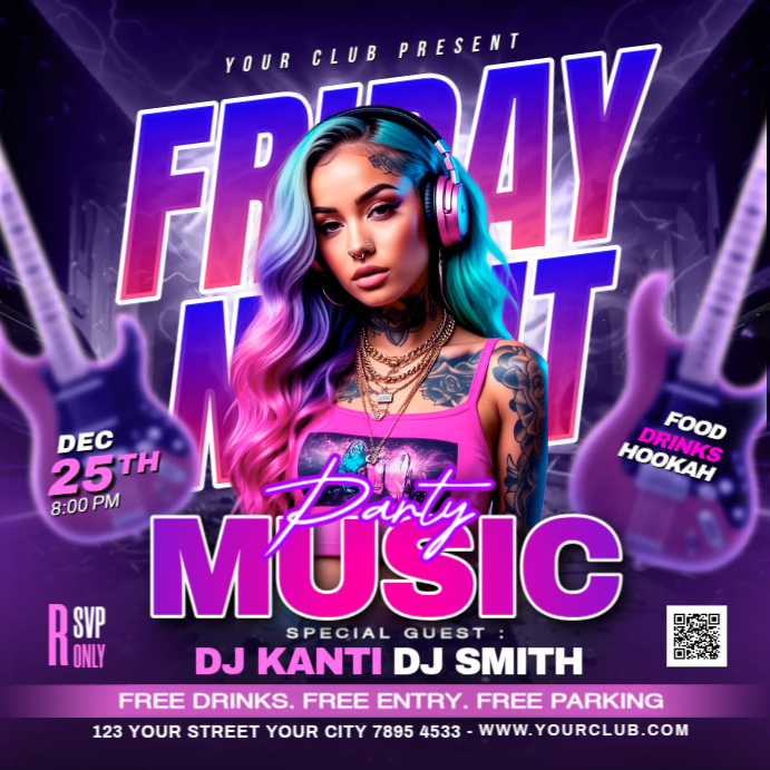 Music Night Party Flyer Template | PosterMyWall