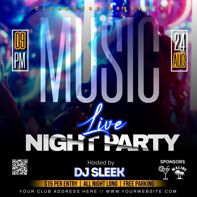 MUSIC NIGHT PARTY FLYER TEMPLATE | PosterMyWall