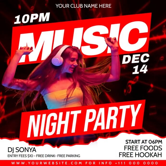 music night Party night Template | PosterMyWall