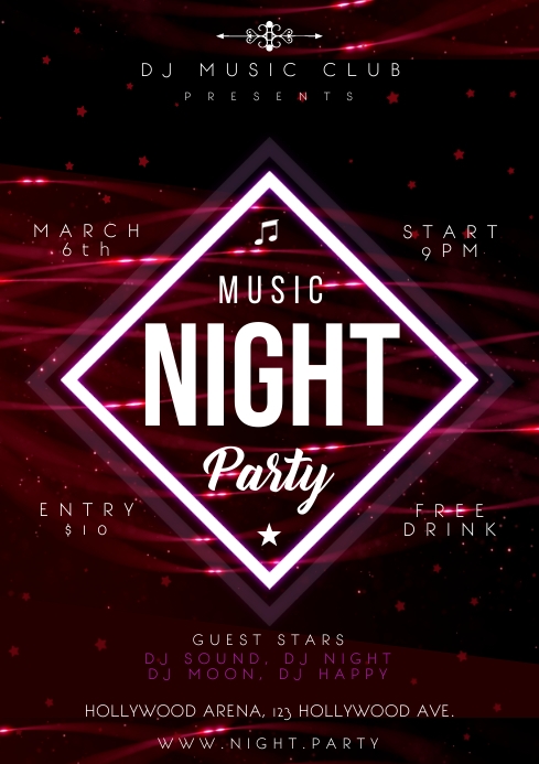 MUSIC NIGHT PARTY POSTER (2) Template | PosterMyWall