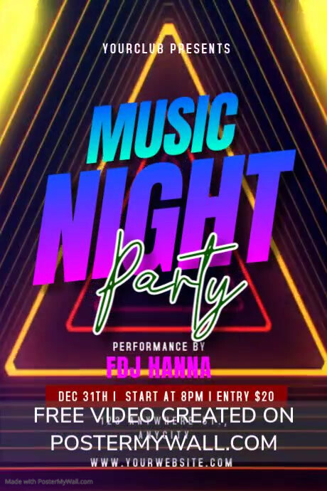 Music Night Party Poster Template | PosterMyWall