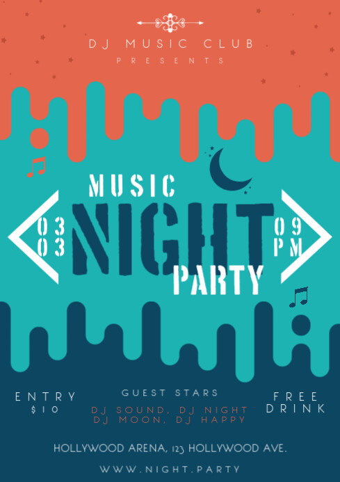 MUSIC NIGHT PARTY POSTER Template | PosterMyWall
