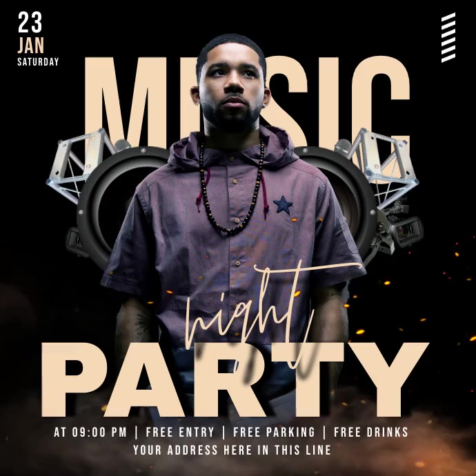 Music Night Party Video Ads Template | PosterMyWall