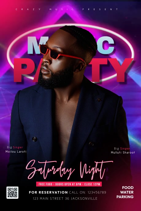 Music Night Party Video Ads Template | PosterMyWall