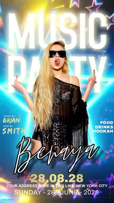 Music Night Party Video Template | PosterMyWall