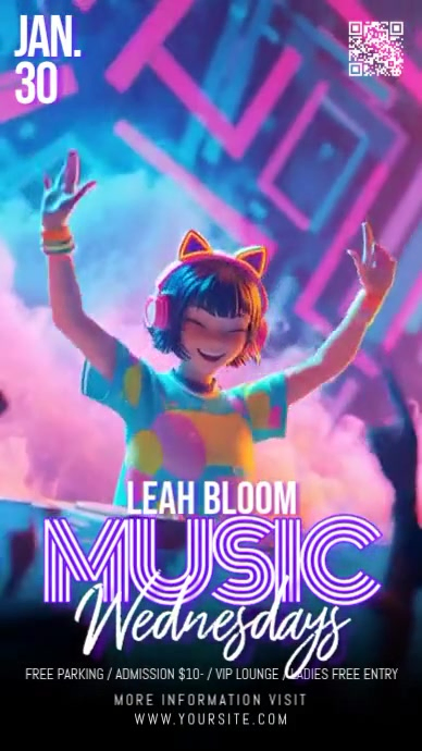 Music Night Party Video Template | PosterMyWall