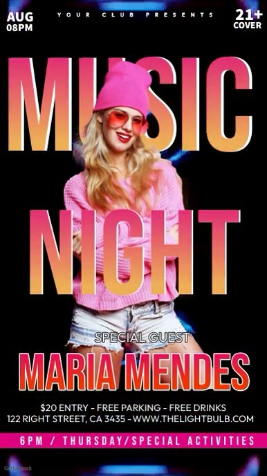 Music Night Party Video Template | PosterMyWall