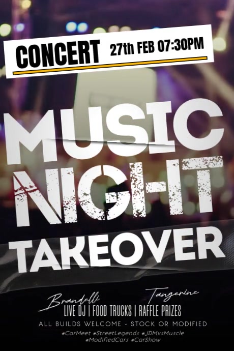 Music Night Party Video Template | PosterMyWall